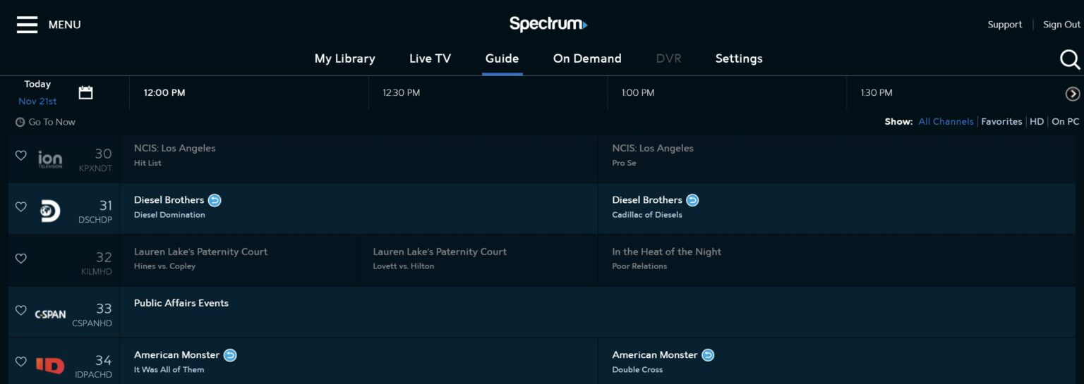 2024 Spectrum Discovery Channel List