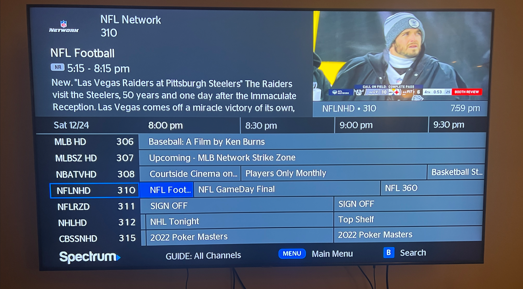 2023 NFL Network Channel Number List