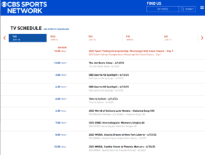 2023 CBS Sports Network Channel List For Spectrum Customers