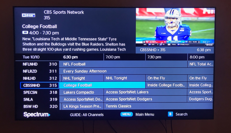 2023 CBS Sports Network Channel List For Spectrum Customers