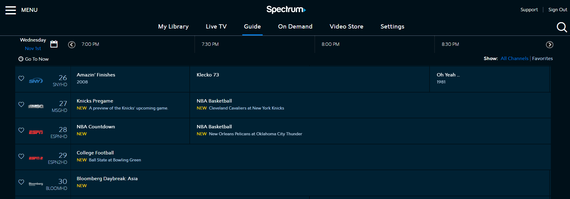 2023 Spectrum ESPN Channel List