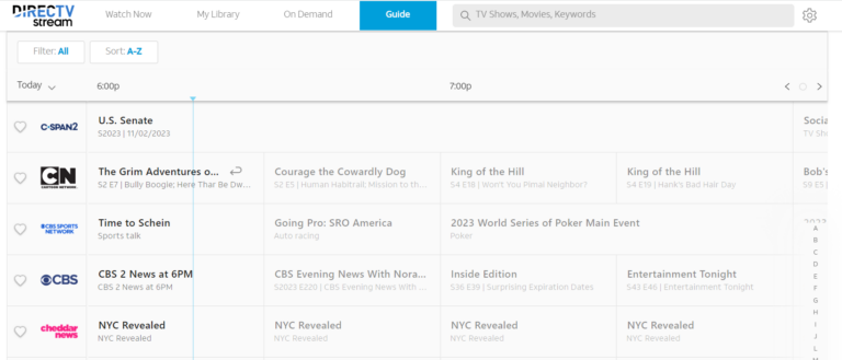 2024 CBS Sports DirecTV Channel List